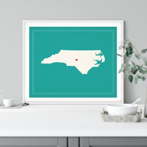 Custom North Carolina Art, Personalized NC State Art, Customized State ...