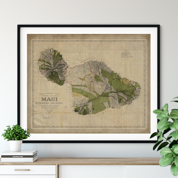 1906 Maui Map Print Vintage Map Art Antique Map Old Map | Etsy