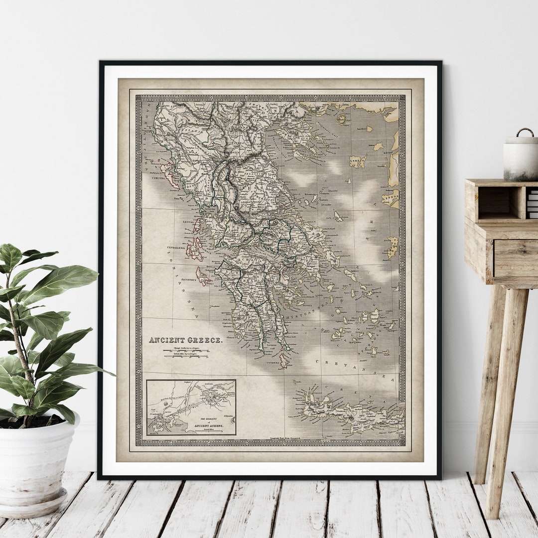 1836 Ancient Greece Map Print: Vintage Greek Wall Art - Etsy