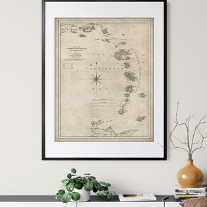 1779 Caribbean Islands Map Print: Vintage Lesser Antilles Art Featuring ...