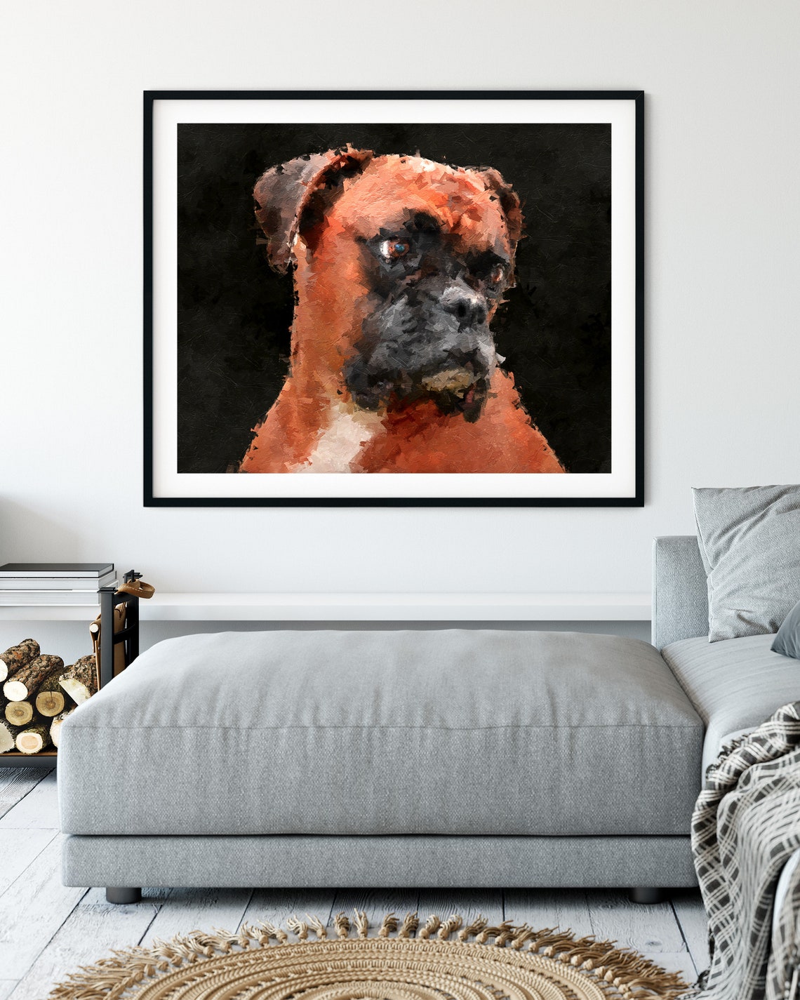 Boxer Print Boxer Art Boxer Cadeaux Portrait de chien - Etsy France