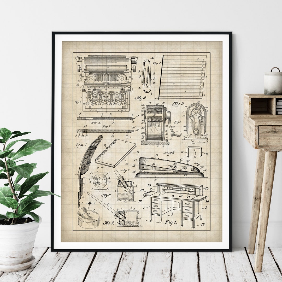 Writer Collage Print Customizable Blueprint, Gift for Writer, Literary ...