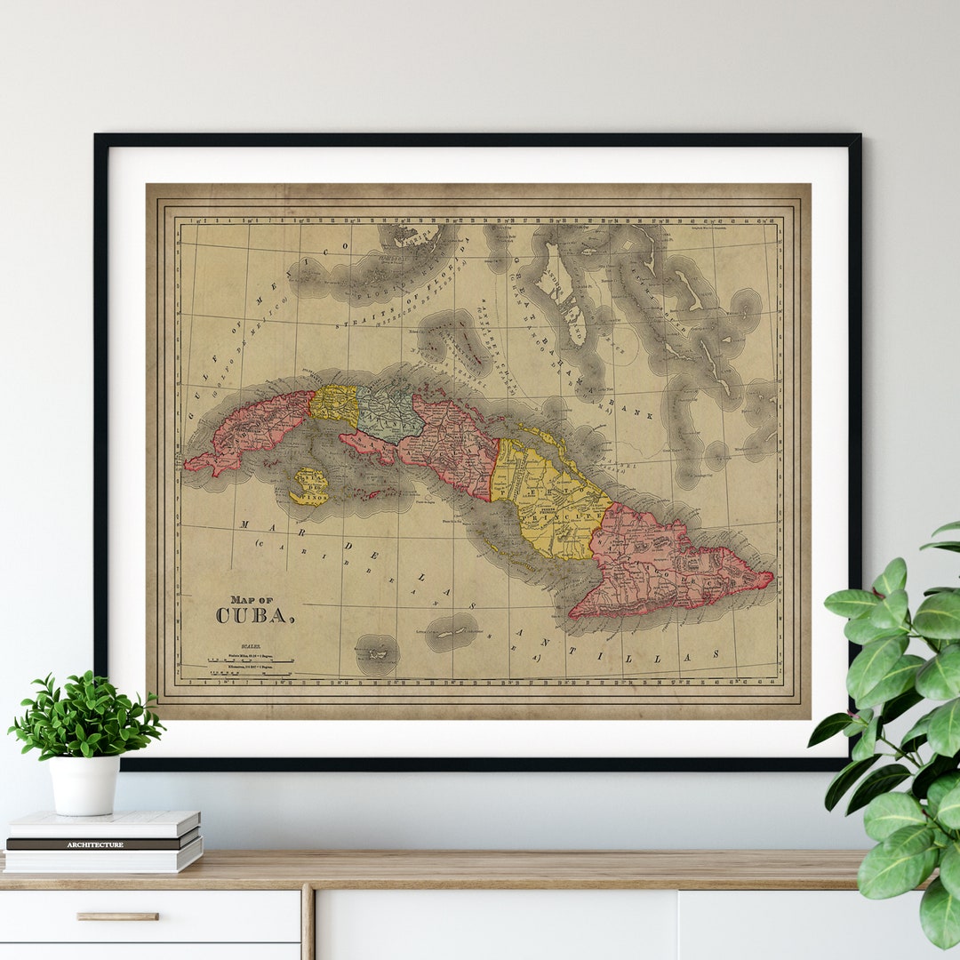 1897 Cuba Map Print: Vintage Cuban Wall Art - Etsy
