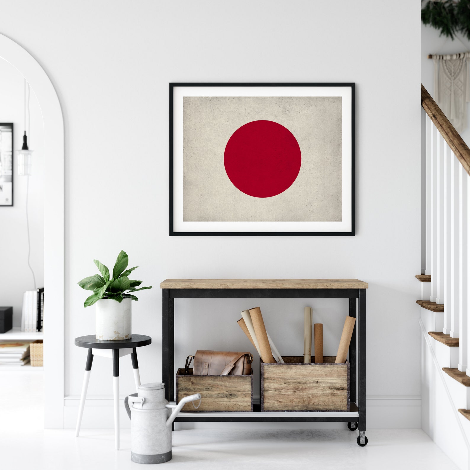 Japan Flag Art, Japan Flag Print, Japanese Flag Poster, Country Flags ...