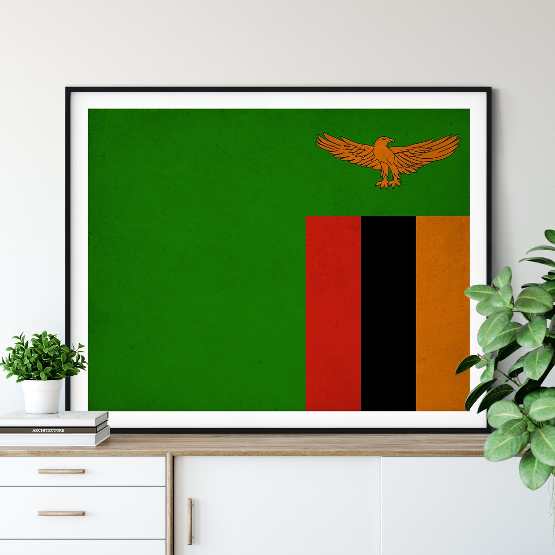 Zambia Flag Art Zambia Flag Print Vintage Flag Poster - Etsy