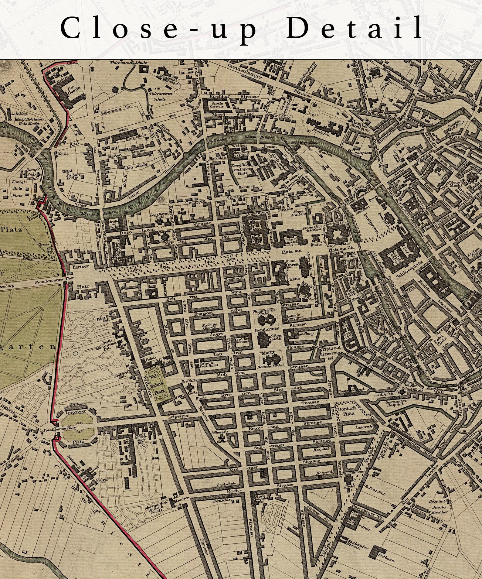 1833 Berlin Germany Map Vintage Map Art Antique Map Print | Etsy