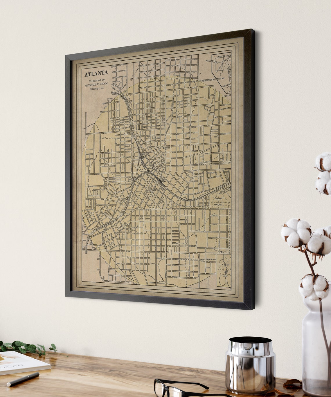 1901 Atlanta Georgia Map Print Vintage Atlanta Map Art - Etsy