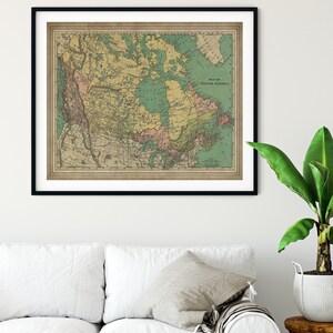 1897 British America Map Print: Vintage Canadian Provinces Art - Quebec ...