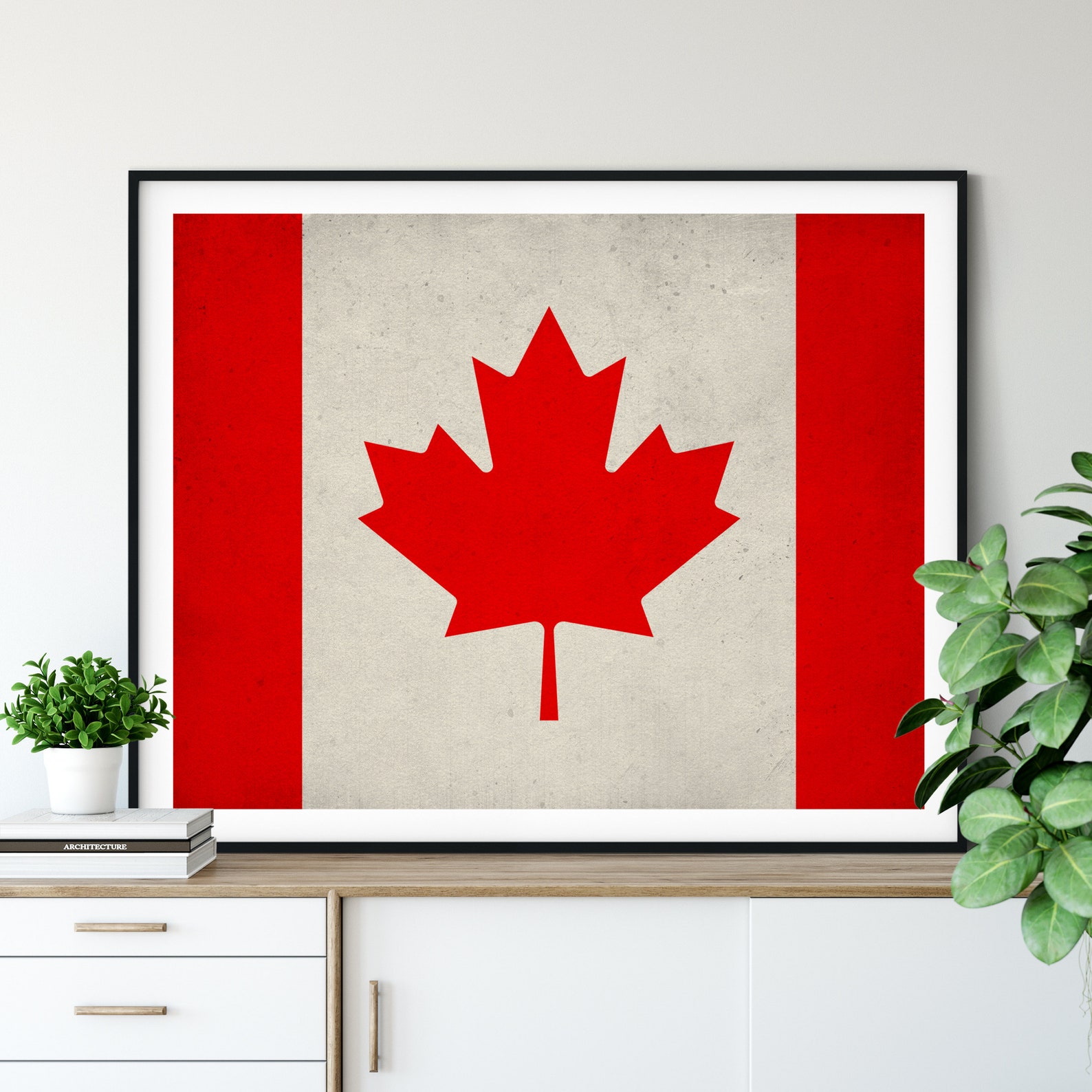 Canada Flag Art Canadian Flag Print Flag Poster Country - Etsy