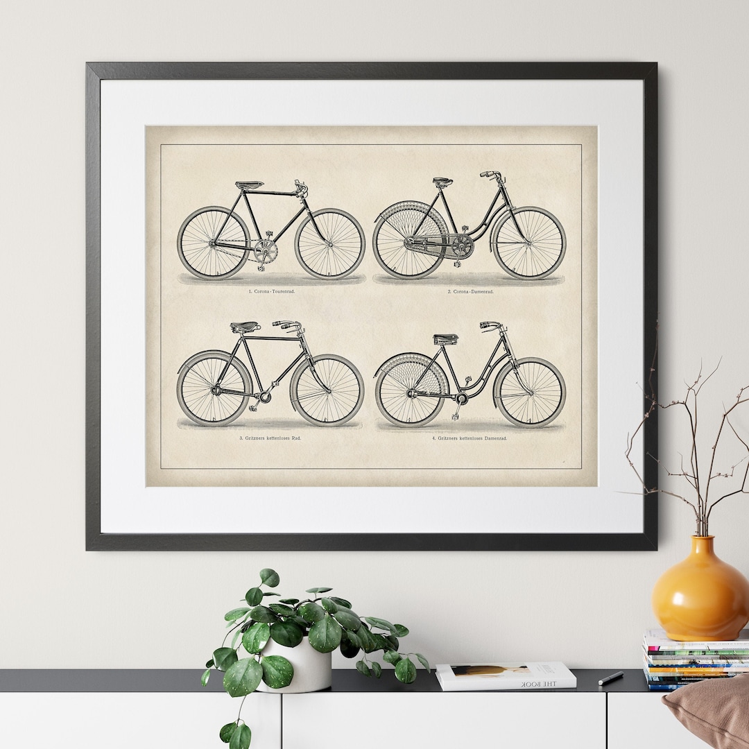 1894 Antique Bicycle Print - Vintage Bike Art, Bike Print, Bicycle Art ...