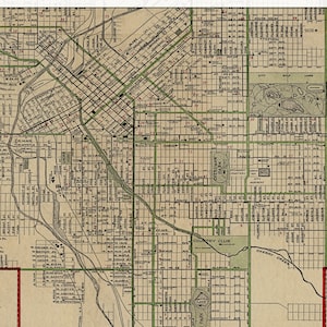 1920 Denver Colorado Map Print, Vintage Map Art, Antique Denver Map ...