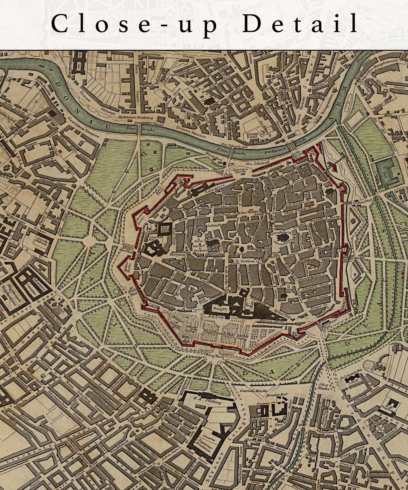 1833 Vienna Austria Map Vintage Map Art Antique Map Print - Etsy