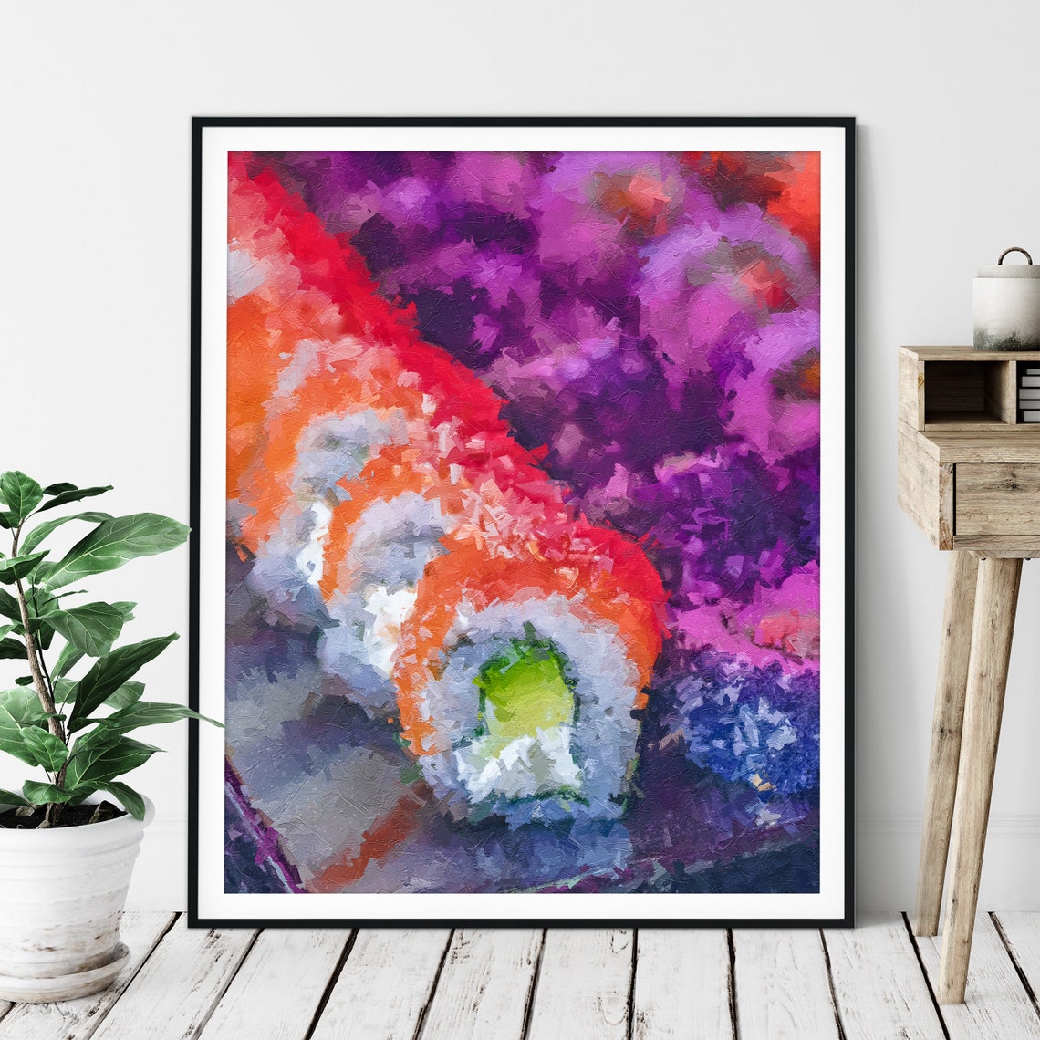 Sushi Print Sushi Roll Oil Painting Kitchen Wall Art Chef - Etsy