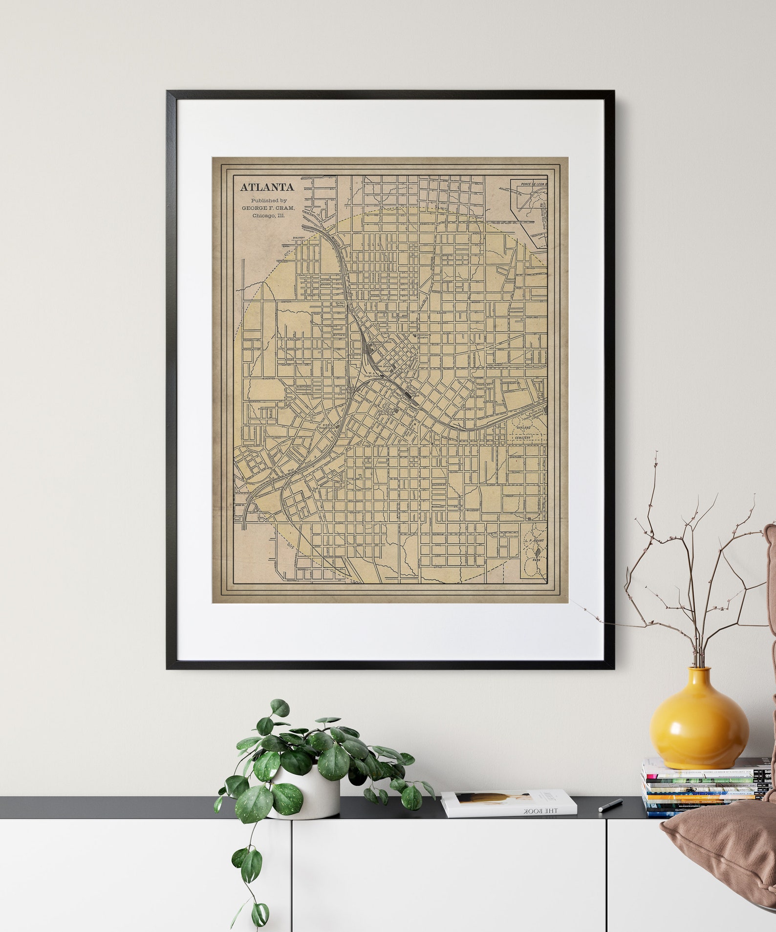 1901 Atlanta Georgia Map Print Vintage Atlanta Map Art - Etsy
