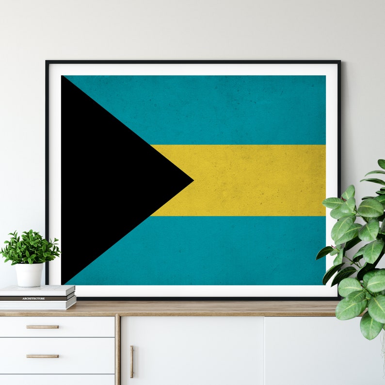 Bahamas Flag Art Bahamas Flag Print Flag Poster Country - Etsy