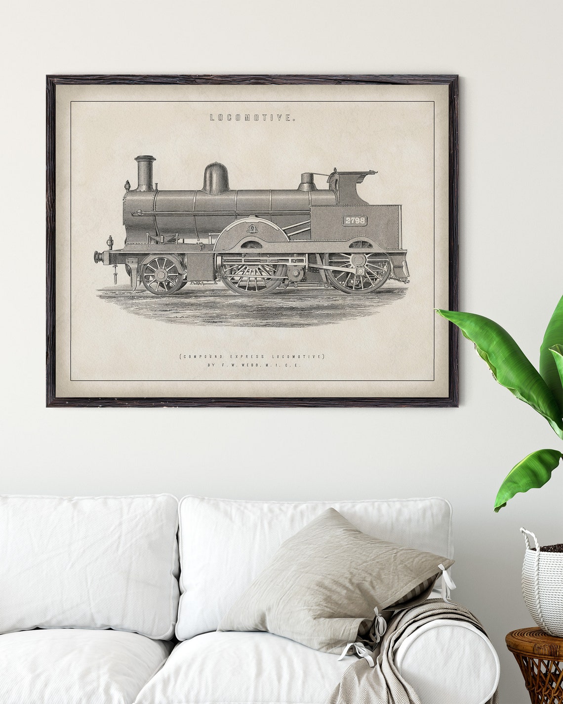 1891 Antique Locomotive Print Vintage Train Art Compound - Etsy