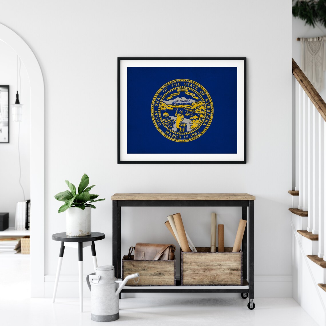 Nebraska Flag Art Nebraska Flag Print State Flag Poster NE | Etsy