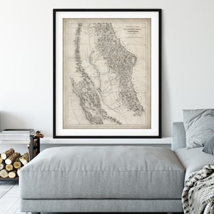 1848 California Gold & Quicksilver Map Print: Vintage Historical Wall ...
