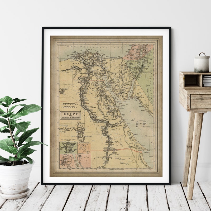 Unique Maps of Egypt - Etsy