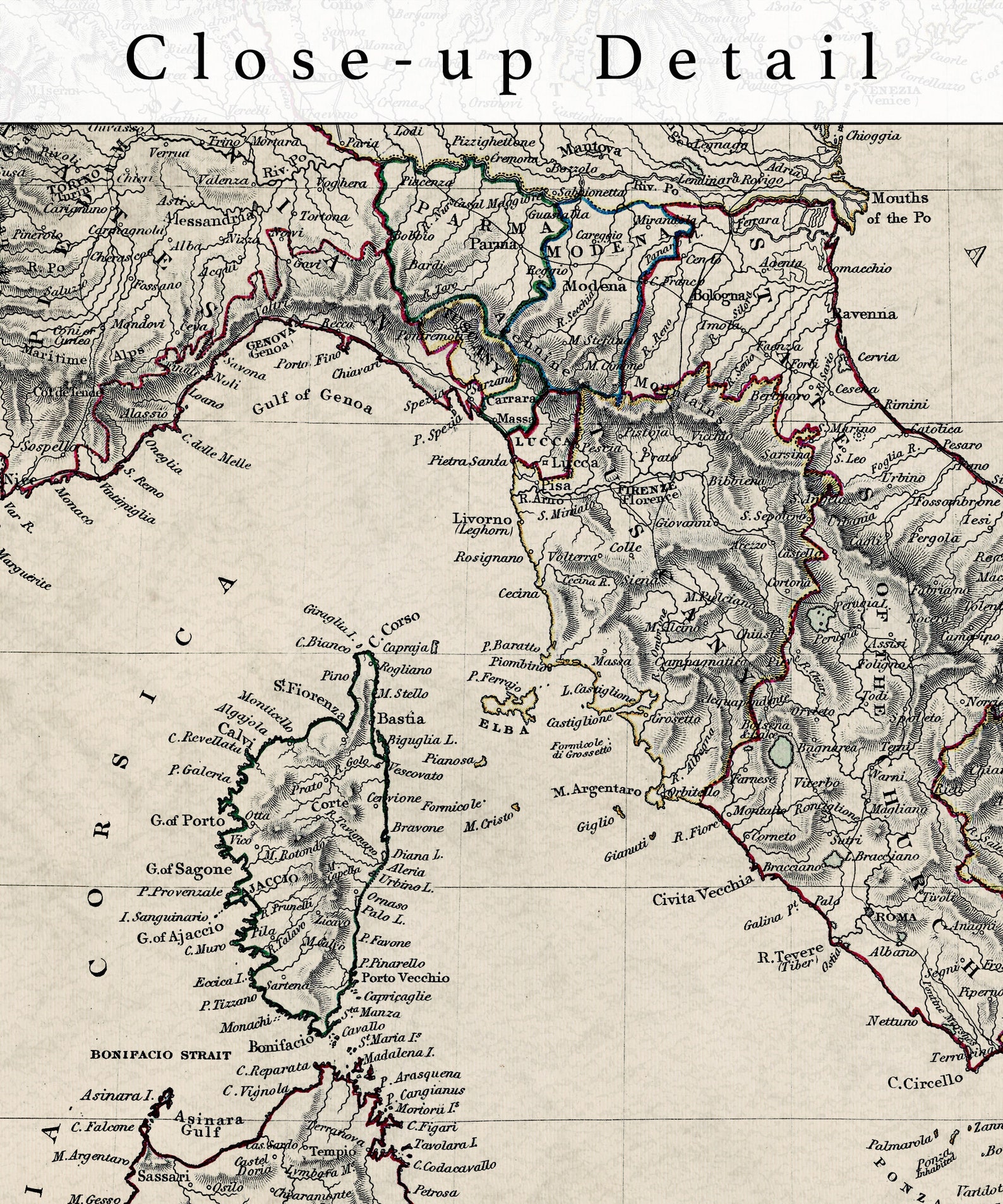 1840 Italy Map Print Vintage Sicily Map Art Antique Map - Etsy