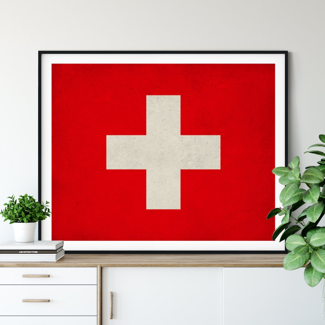 Switzerland Flag Art, Switzerland Flag Print, Flag Poster, Country ...
