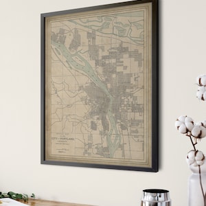 1901 Portland Oregon Map Print, Vintage Portland Map Art, Antique Map ...