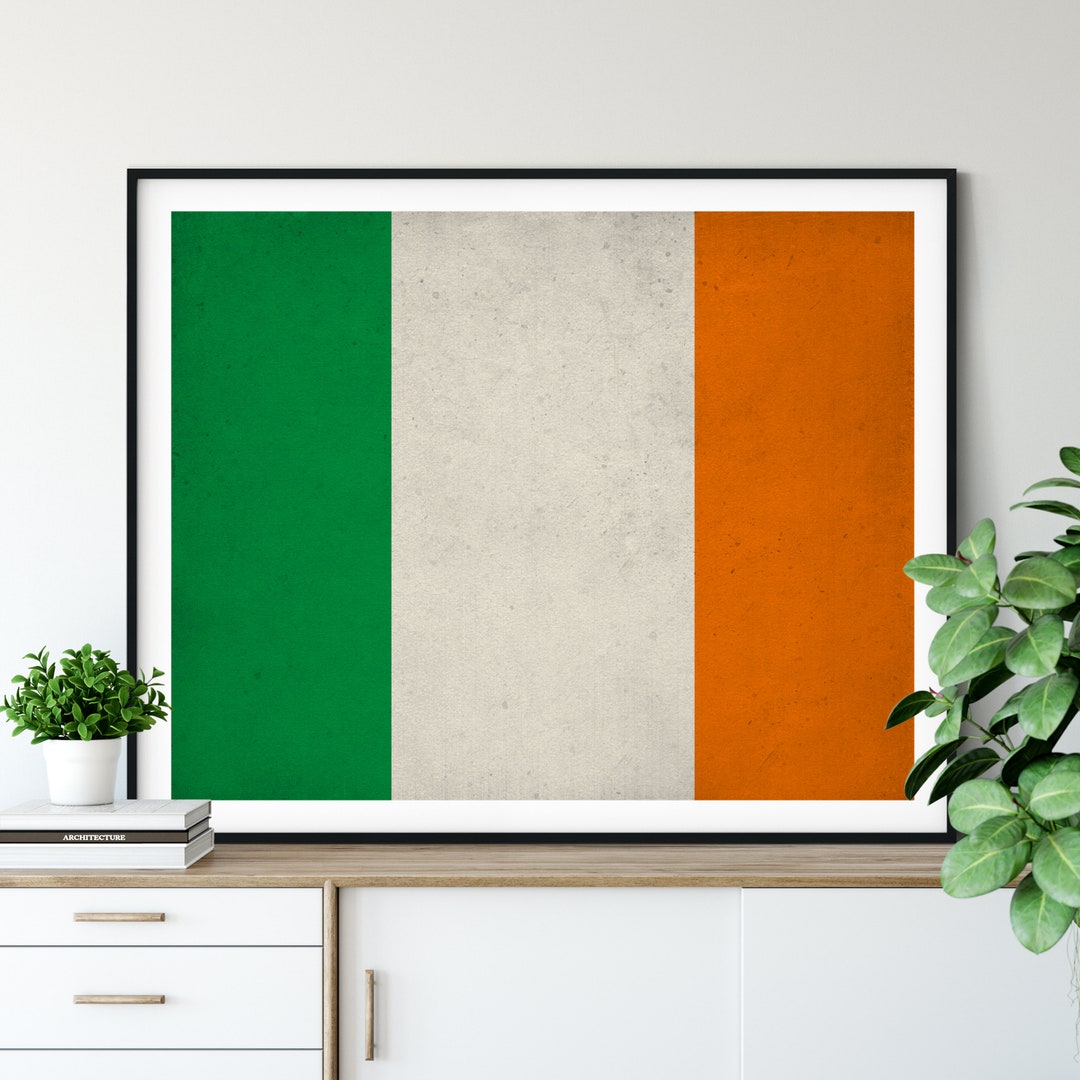 Ireland Flag Art, Ireland Flag Print, Irish Flag Poster, Flag Painting ...