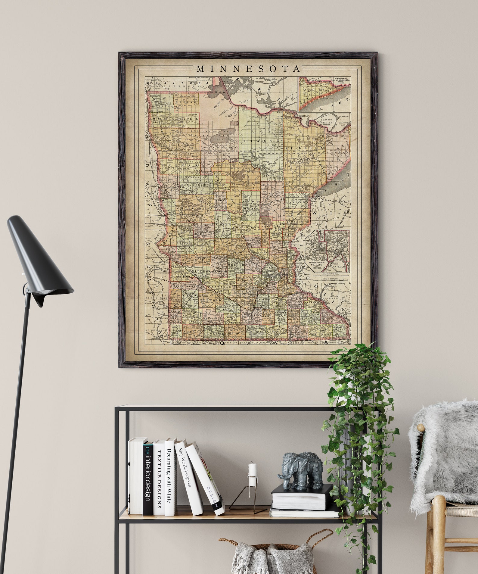 1897 Minnesota Map Print Vintage Map Art Antique Map Old - Etsy
