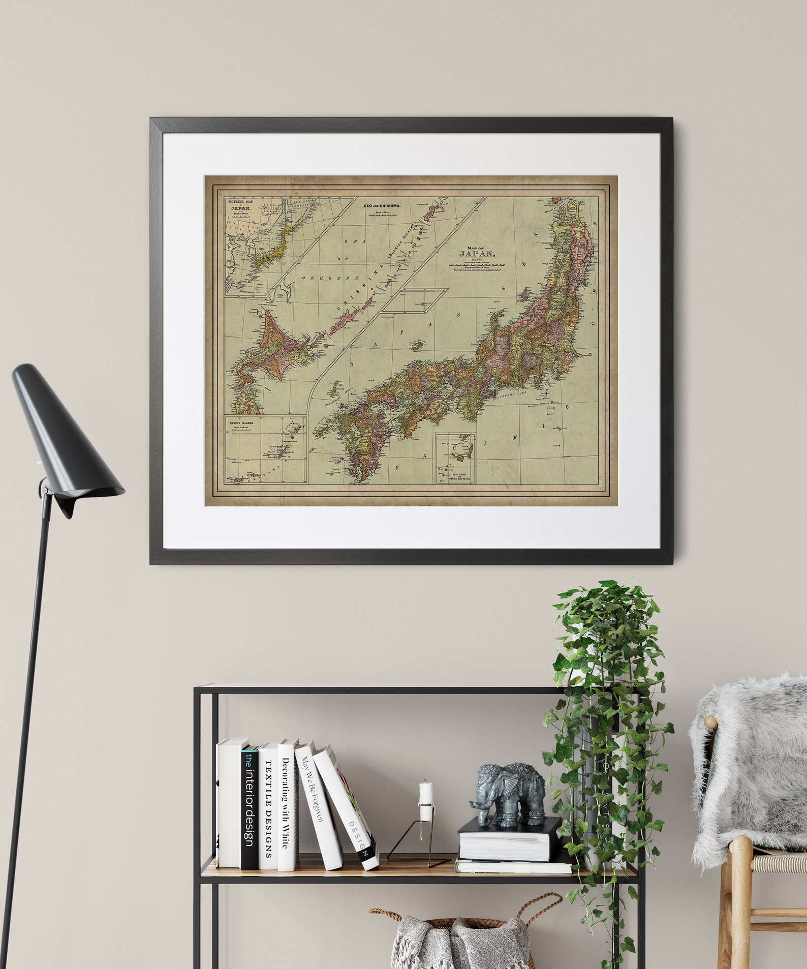 1897 Japan Map Print Vintage Map Art Antique Map Office | Etsy
