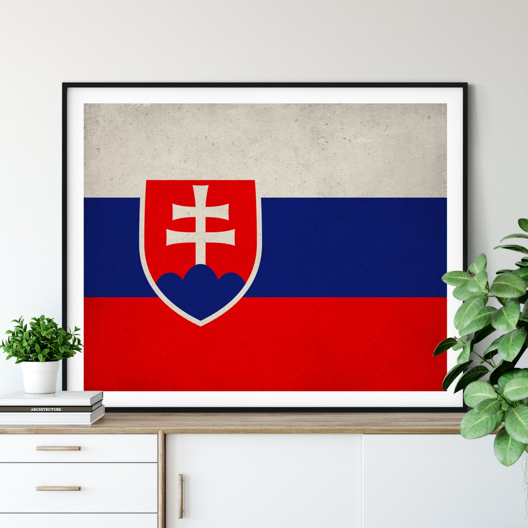 Slovakia Flag Art, Slovakia Flag Print, Flag Poster, Country Flags ...