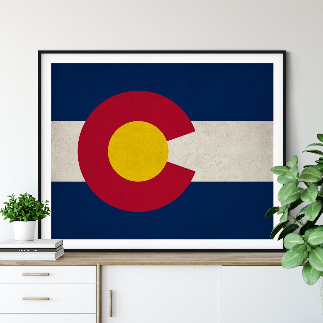 Colorado Flag Art, Colorado Flag Print, Flag Poster, State Flags ...