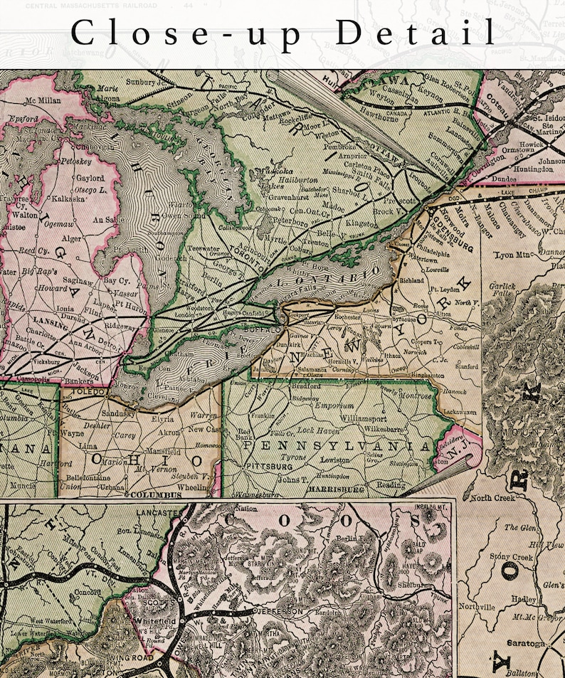 1890 Railroad System Map Print Vintage Railway Map Art - Etsy