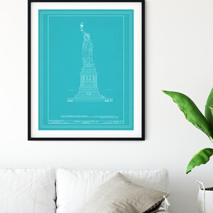 Statue of Liberty Elevation Print - Historic Landmark Blueprint ...