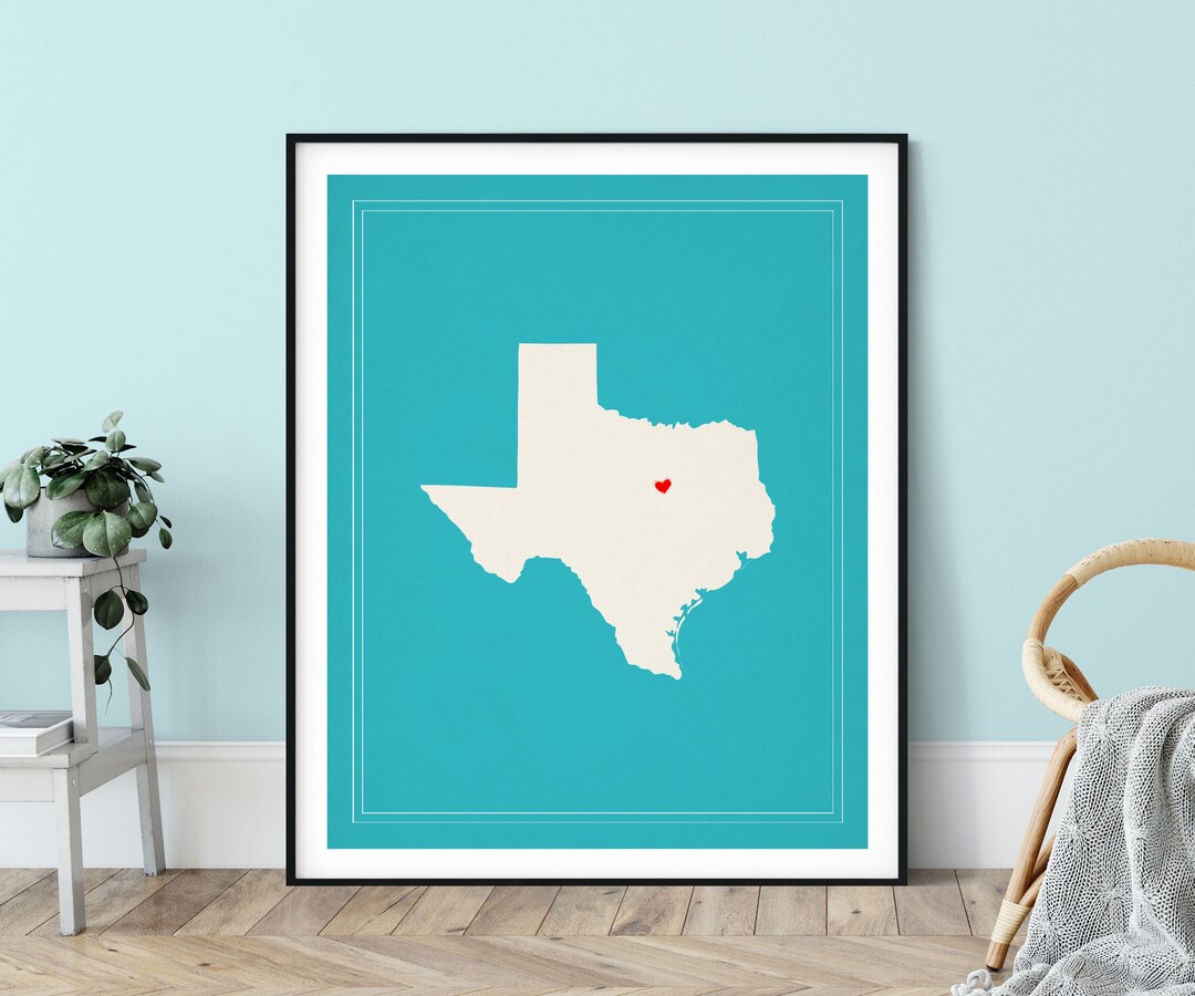 Custom Texas State Art, Customized State Map Art, Personalized Gift ...