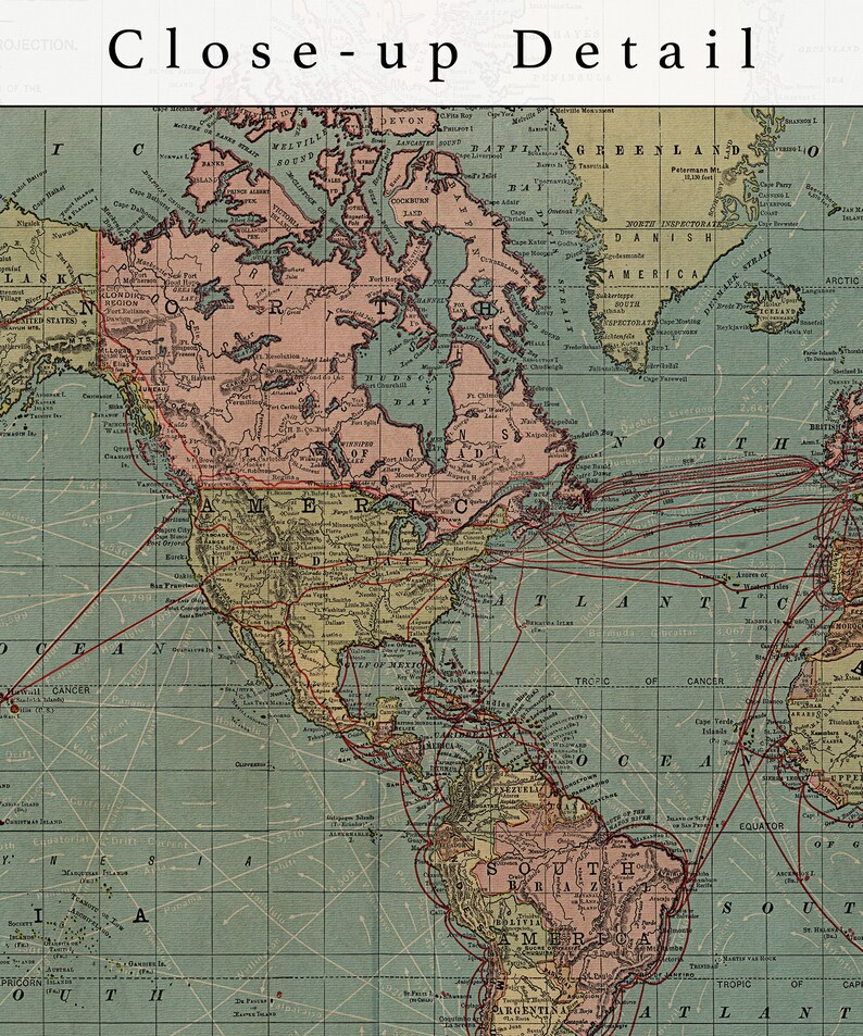1912 World Map Print Vintage Map Art Antique Map Old Map - Etsy