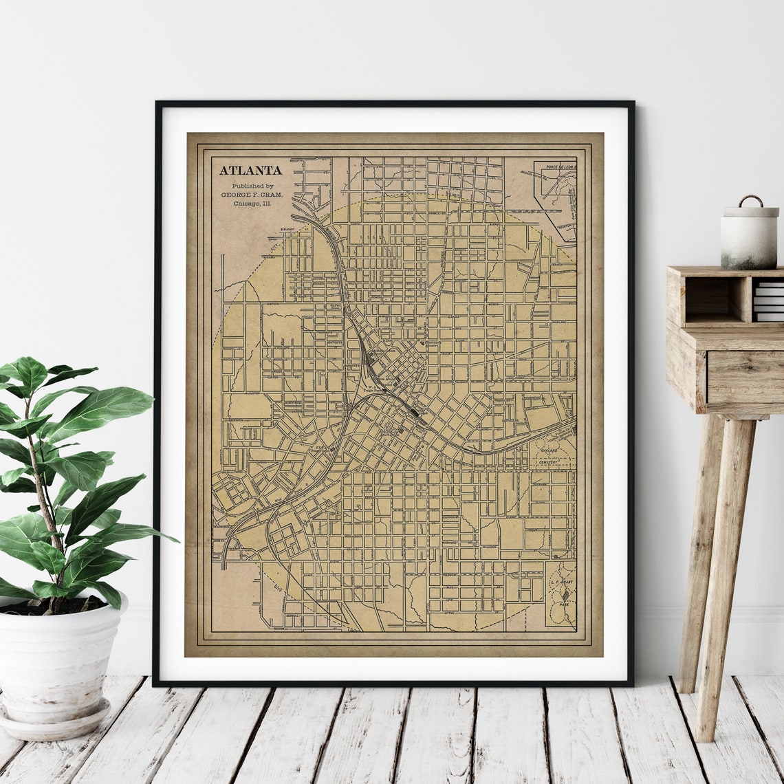 1901 Atlanta Georgia Map Print: Vintage City Street Plan Wall Art - Etsy