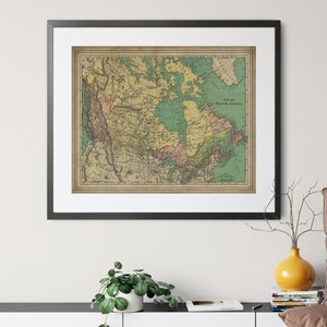 1897 British America Map Print: Vintage Canadian Provinces Art - Quebec ...
