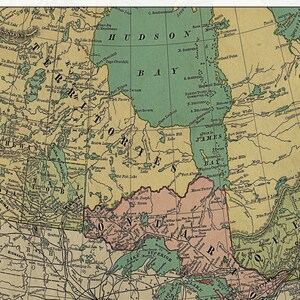 1897 British America Map Print: Vintage Canadian Provinces Art - Quebec ...