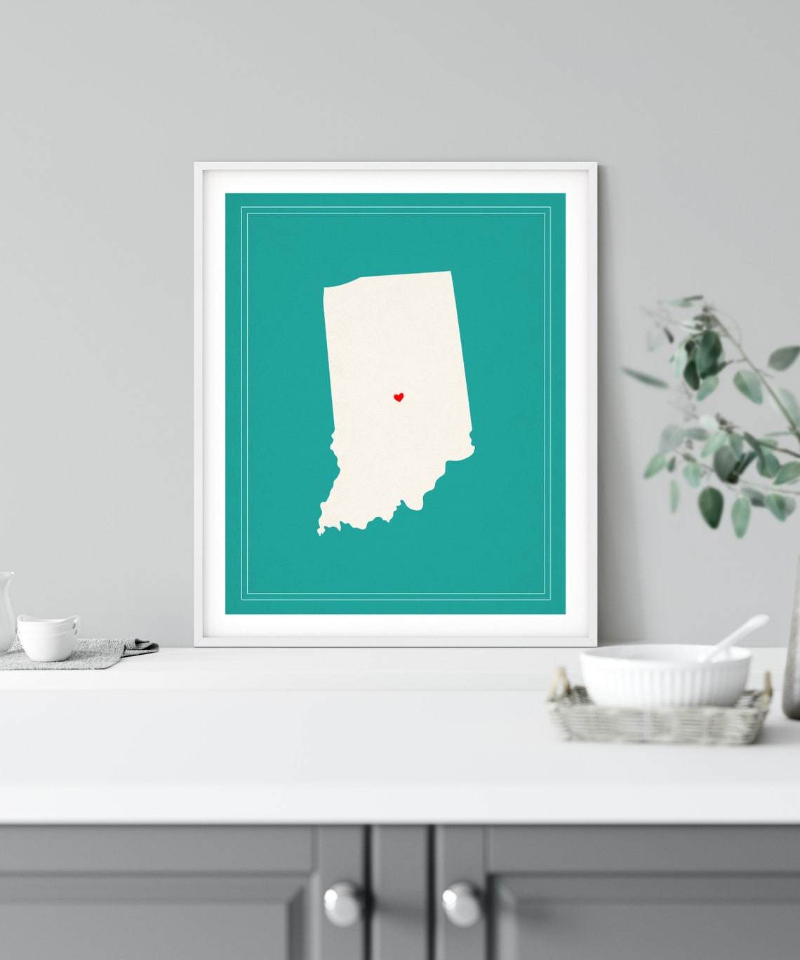 Custom Indiana State Art Customized State Map Art - Etsy Singapore