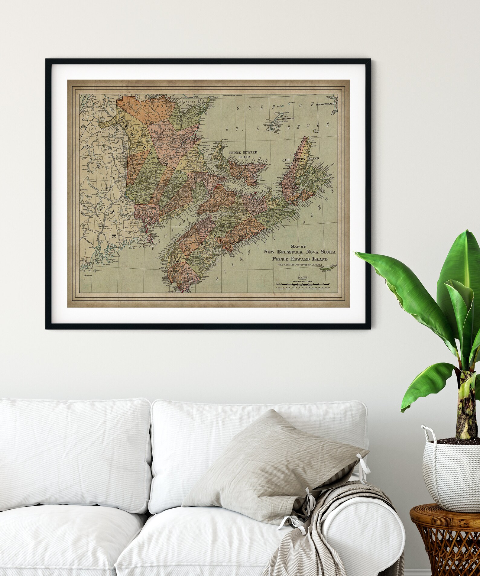 1897 Maritime Provinces of Canada Map Print New Brunswick | Etsy