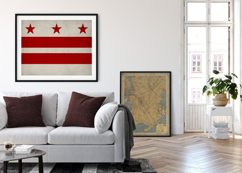 Washington DC Flag Art Washington DC Flag Print Flag Poster - Etsy