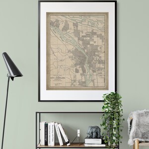 1901 Portland Oregon Map Print, Vintage Portland Map Art, Antique Map ...