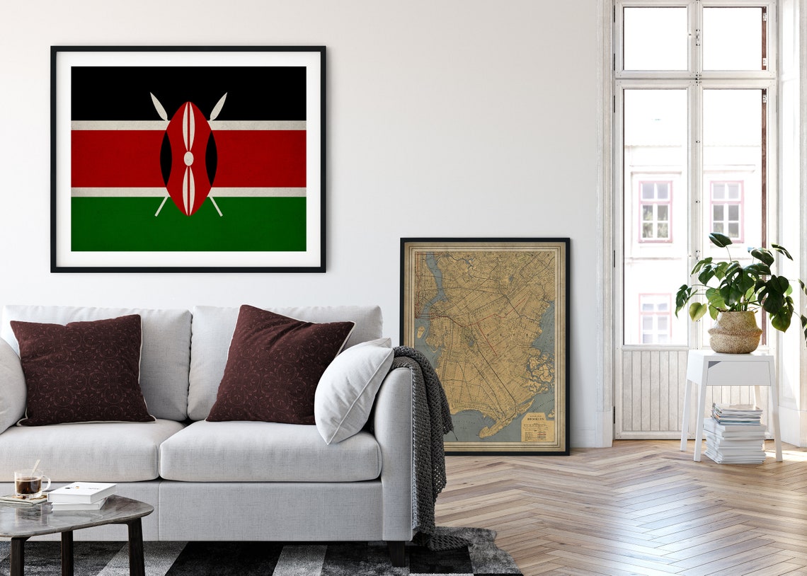 Kenya Flag Art Kenya Flag Print Kenyan Flag Poster Country | Etsy