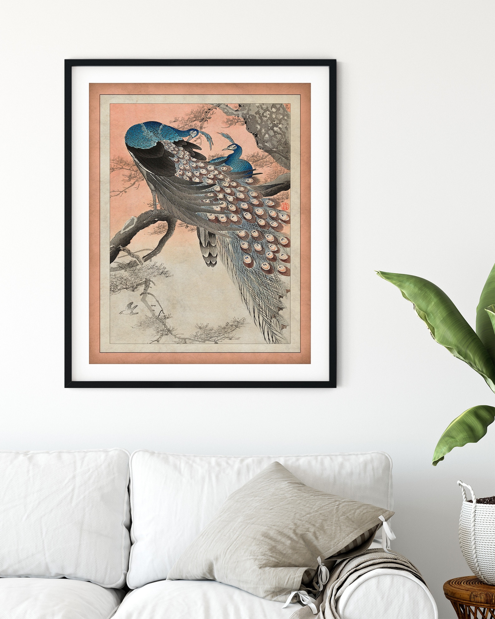 Vintage Japanese Peacock Print: Ohara Koson, Pink Wall Art, Birds - Etsy