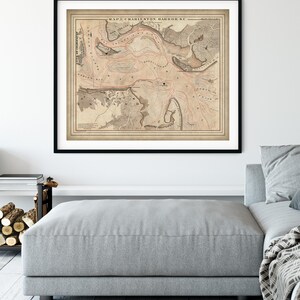 1860 Charleston Harbor, SC Map Print: Vintage Art Featuring James, Hog ...