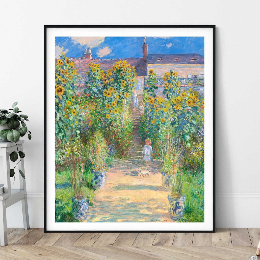 Claude Monet ' Artist's Garden at Vétheuil' Sunflower Garden Print ...