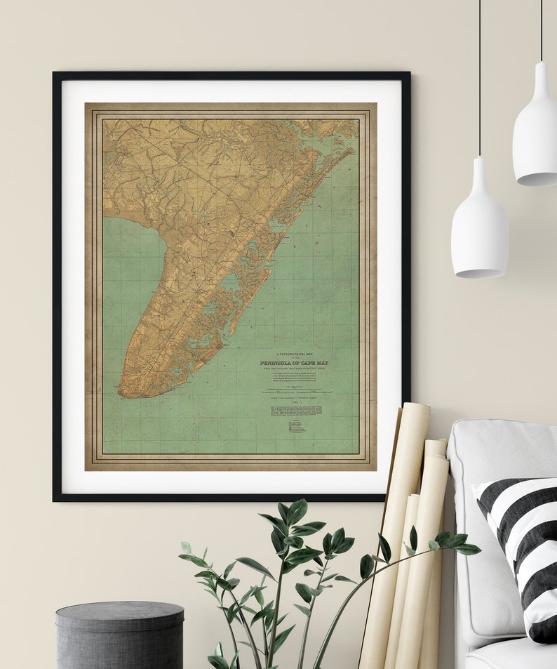 1888 Cape May New Jersey Map Print Vintage Map Antique Map | Etsy
