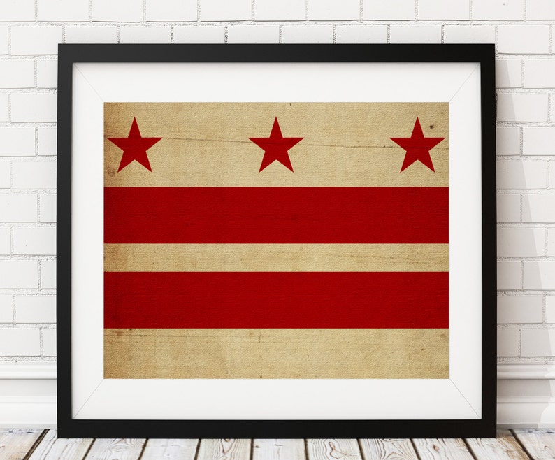 Washington DC Flag Art Washington DC Flag Print Flag Poster | Etsy