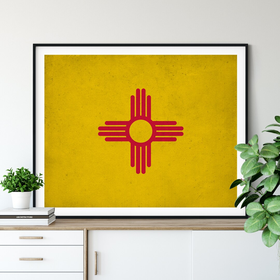 New Mexico Flag Art, New Mexico Flag Print, Flag Poster, State Flag ...