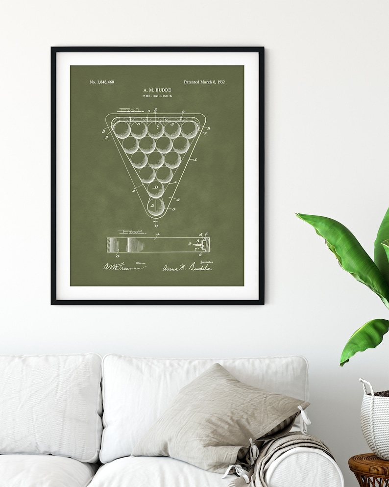 Pool Ball Rack Patent Print: Customizable Billiards Blueprint Art - Etsy
